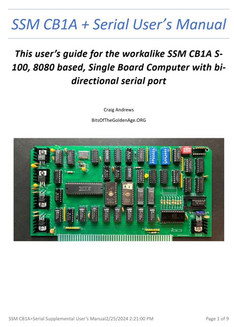 SSM CB1A W RS Serial Port Bits Of The Golden Age