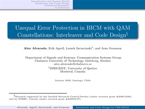 PDF Unequal Error Protection In BICM With QAM Constellations Interleaver And Code Design