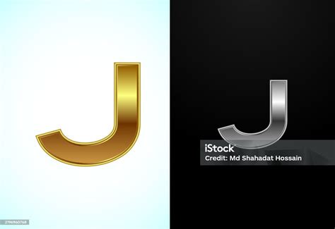 금색과 은색 스타일의 크리 에이 티브 영어 문자 J 그래픽 알파벳 기호 0명에 대한 스톡 벡터 아트 및 기타 이미지 0명 개념 개념과 주제 Istock