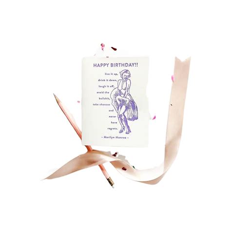 Marilyn Monroe Birthday Letterpress Birthday Greeting Card Parte Haus