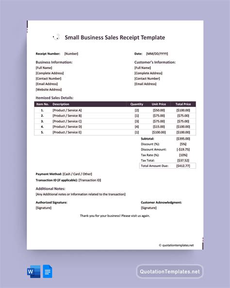 Free Store Receipt Templates