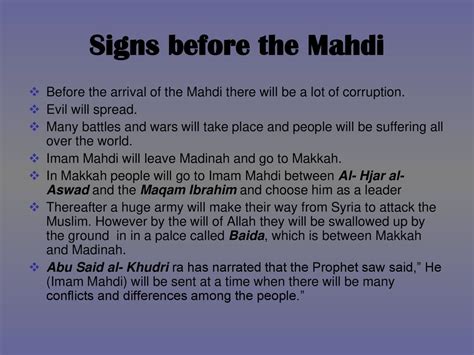 Imam Mahdi Signs Of Arrival