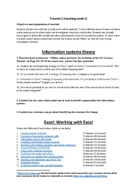 Tutorial 2 Pre Tutorial Tasks Tutorial 2 Teaching Week 3 Objectives
