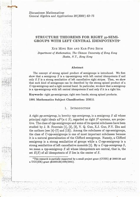 Pdf Structure Theorems For Right Pp Semigroups With Left Central Elements