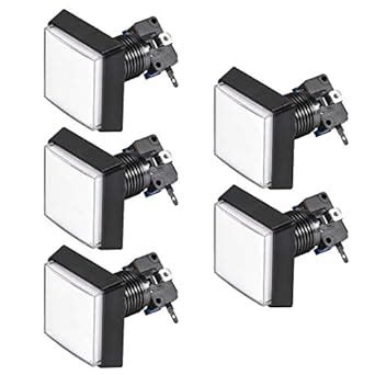 Uxcell Game Push Button 50x50 Square 12V LED Illuminated Push Button Switch With Micro Switch