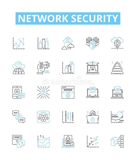 Cyber Icons Signs Outline Symbols Concept Linear Illustration Line