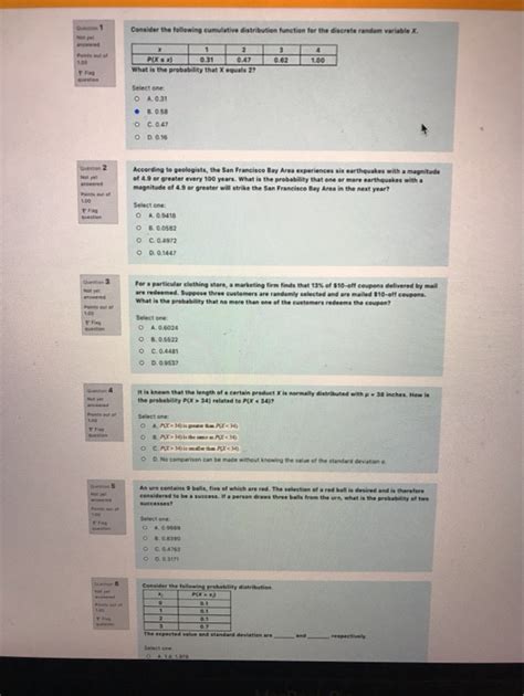 Solved Consider The Following Cumulative Distribution