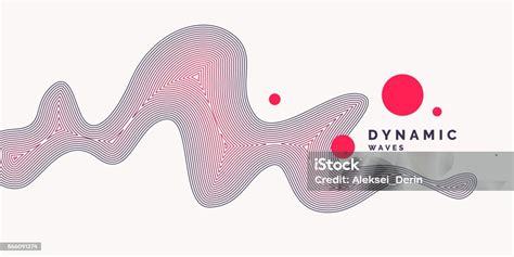 미니 멀 스타일의 동적 파도 함께 밝은 추상 배경 벡터 일러스트 레이 션 과학에 대한 스톡 벡터 아트 및 기타 이미지 과학 날씨 내뿜음 Istock