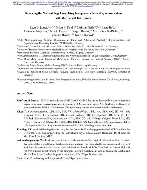 Pdf Revealing The Neurobiology Underlying Interpersonal Neural Synchronization With Multimodal