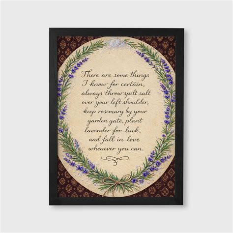 Vintage Cottagecore Quote Printable Wall Art Lavender Rosemary