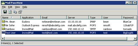 Mail Passview Password Recovery For Outlook Outlook Express Thunderbird Windows Mail And