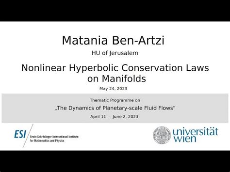 Free Video Nonlinear Hyperbolic Conservation Laws On Manifolds From Erwin Schrödinger