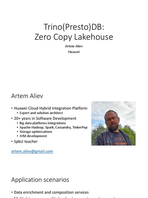 Trino Presto Db Zero Copy Lakehouse Artem Aliev Huawei Pdf Data Management Software