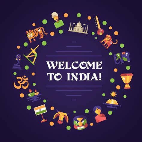 Premium Vector Flat Design India Travel Banner With Famous Indian