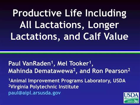 Ppt Productive Life Including All Lactations Longer Lactations And Calf Value Powerpoint