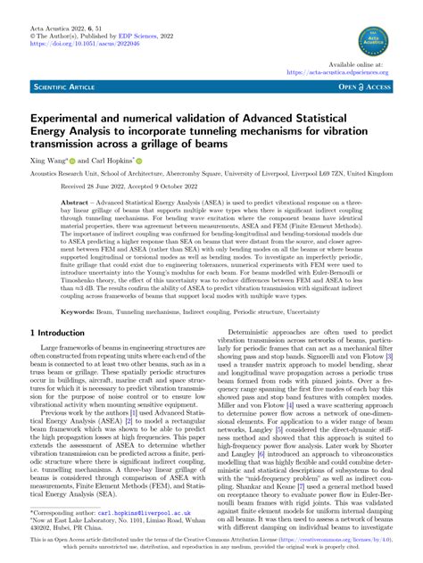 Pdf Experimental And Numerical Validation Of Advanced Statistical