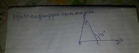 In The Given Figure A B Is Equal To AC Then Find X Brainly In