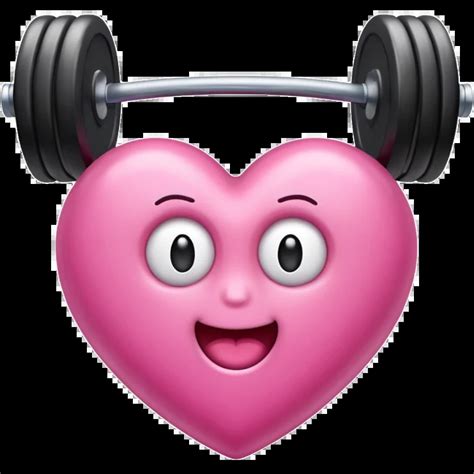 Gym Dumble Emoji Heart Shape Pink Colour Bq Emoji Ai Emoji Generator