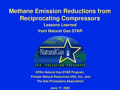 PPT Methane Emission Reductions From Reciprocating Compressors PowerPoint Presentation ID