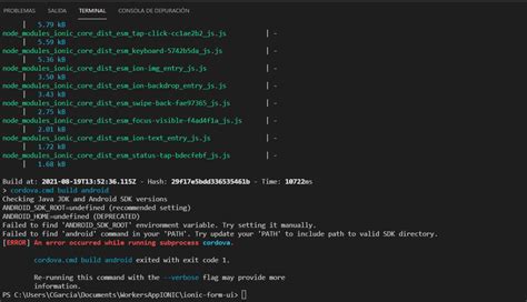 Android Ionic Failed To Find Android Sdk Root Cannot Build App On Phone Stack Overflow