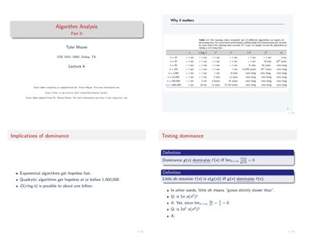 Ppt Algorithm Analysis Part Ii Tyler Moore Cse 3353 Smu Dallas