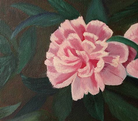 Картина «Пион ДВП Оргалит Масло 2024 г