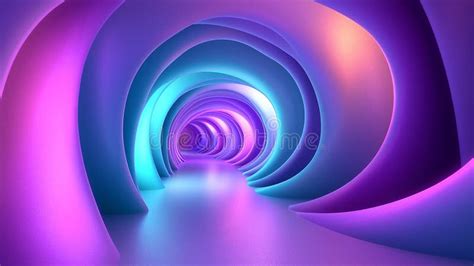 Vibrant Purple Psychedelic Tunnel With Swirling Patterns Creating A Mesmerizing Pathway Stock