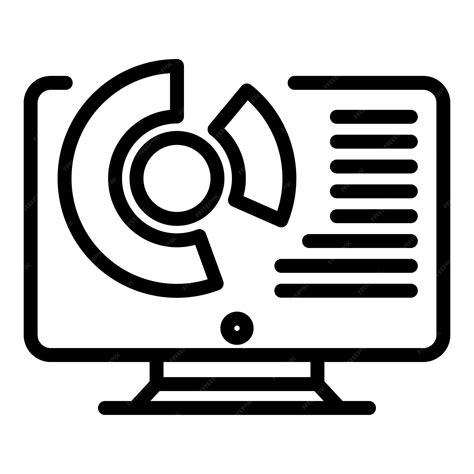 Premium Vector Diagram On Monitor Icon Outline Diagram On Monitor Vector Icon For Web Design