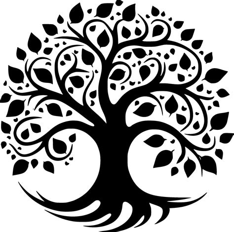 Tree Black And White Vector Illustration 28002914 Vector Art At Vecteezy