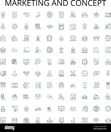 Marketing And Concept Outline Icons Collection Marketing Concept