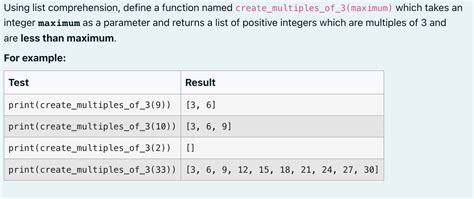 solved using list comprehension define a function named