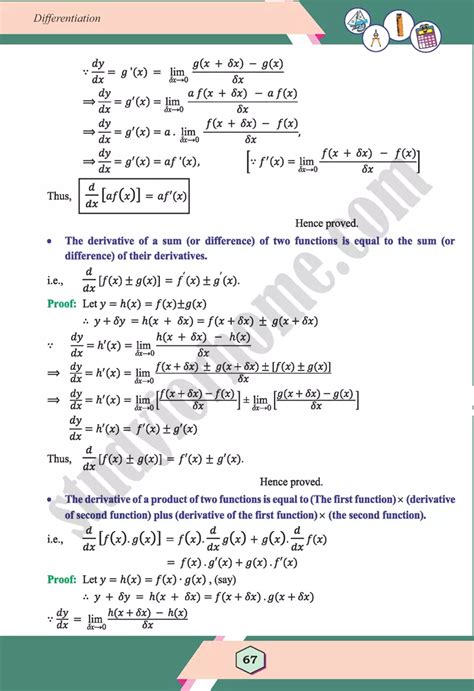 Differentiation Unit 3 Maths 12th Text Book
