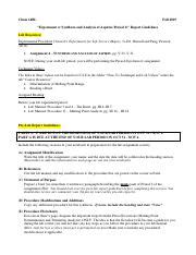 Aspirin Analysis Report Guidelines Pdf Chem BL Fall Experiment Synthesis And