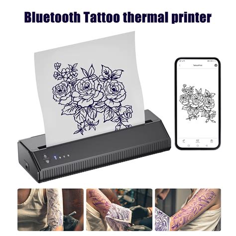 Imprimanta Termica Wireless Pentru Tatuaje Cu Hartii De Transfer Cu Acumulator Mah Cu