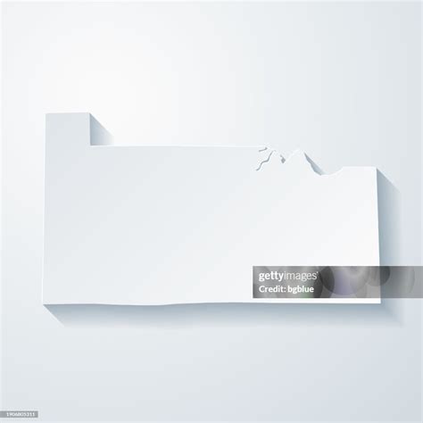 Sandusky County Ohio Map With Paper Cut Effect On Blank Background High