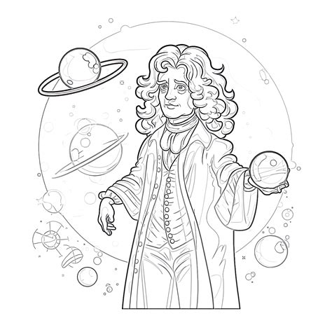 Isaac Newton Coloring And Worksheet Activity Famous Scientists
