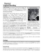 Understanding Vaginal Bleeding Causes Evaluation And Treatment Course Hero