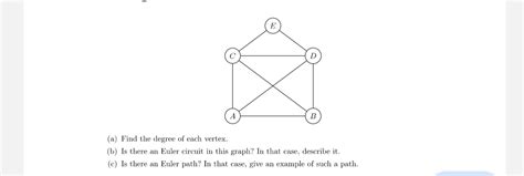 Solved A Find The Degree Of Each Vertex B Is There An