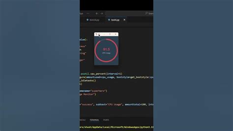 Demo Of Monitoring Cpu Peformance By Using Ttkbootstrap Meter And