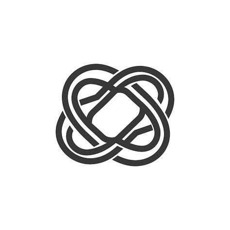 Abstract Intertwined Curved Lines Forming A Geometric Shape Premium AI Generated Vector