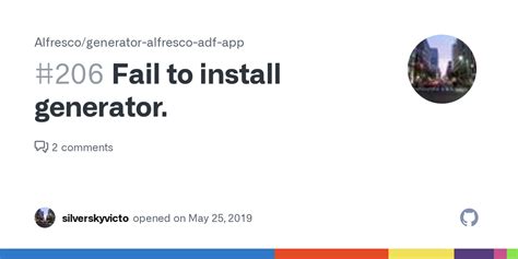 fail to install generator · issue 206 · alfresco generator alfresco