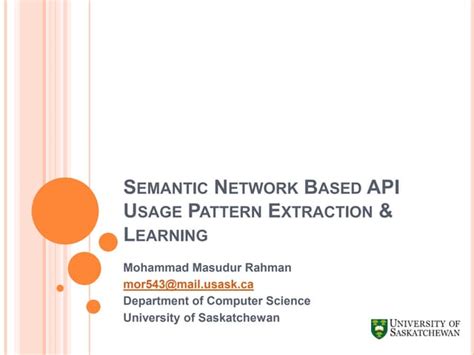 Api Usage Pattern Extraction Using Semantic Similarity Pptx