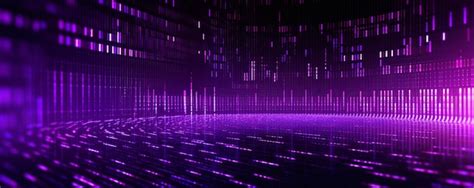 Violet Binary Code On Dark Creating An Atmosphere Of Data Technology