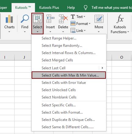 Effortlessly Select Max Or Min Value Cells In Excel With Kutools
