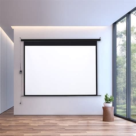 Motorized Electric Projector Screen With Remote Control Living And Home