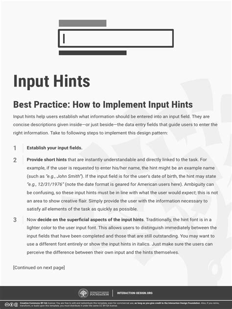 Input Hints Pdf User Interface User Interface Design