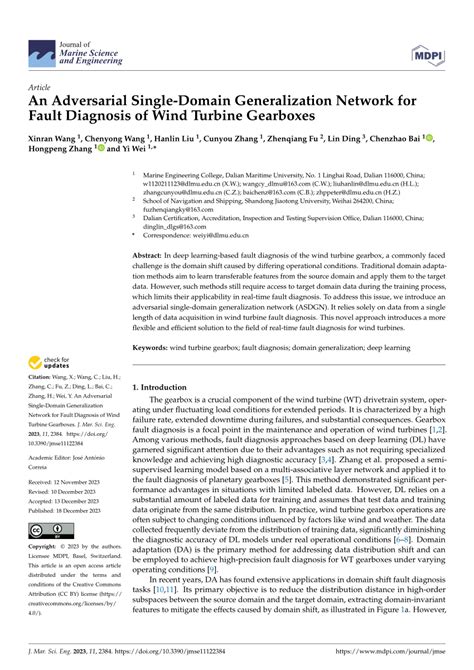 Pdf An Adversarial Single Domain Generalization Network For Fault Diagnosis Of Wind Turbine