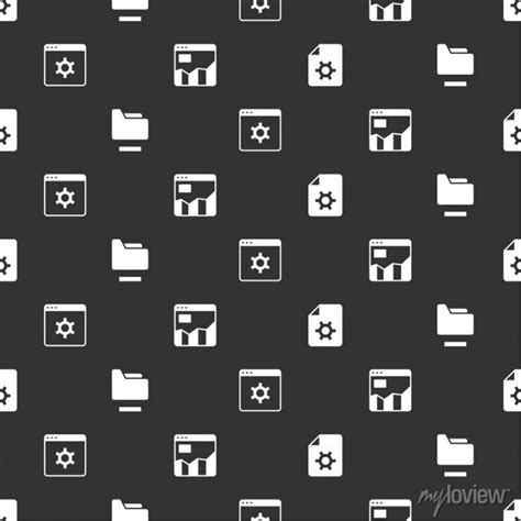 Set Document Settings Folder Browser And Graph Chart Infographic