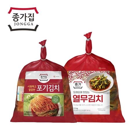 [종가집] 포기김치1kg 비닐 F3 열무김치 1 5kg 비닐 Lg생활건강 가족몰