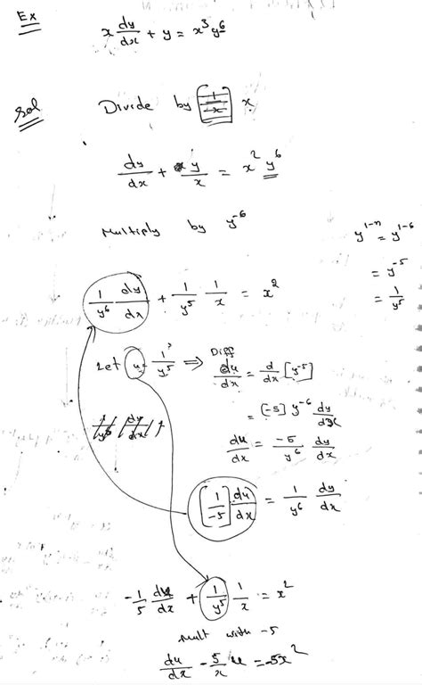 Bernoulli Differential Equations Hand Written Notes In  Format